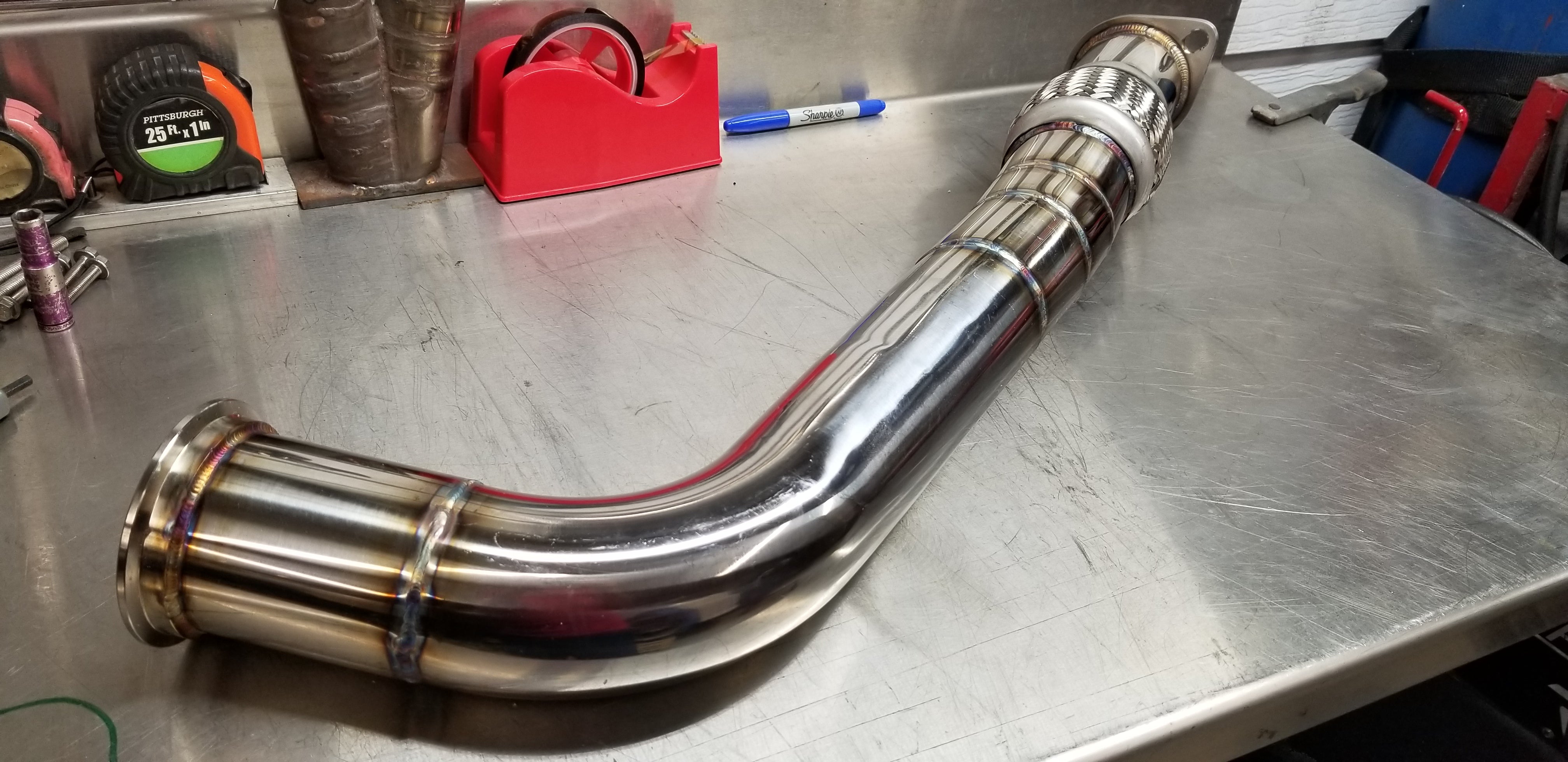 3'' Stainless V-band Mid-Pipe with Flex – Nice Time Racing